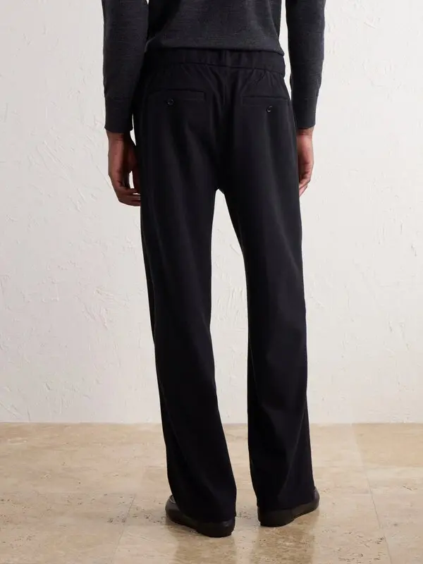 JAMES PERSE Straight-leg Cotton-blend Felt Suit Trousers - Black