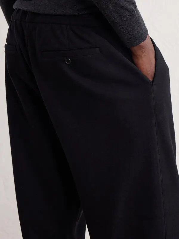 JAMES PERSE Straight-leg Cotton-blend Felt Suit Trousers - Black