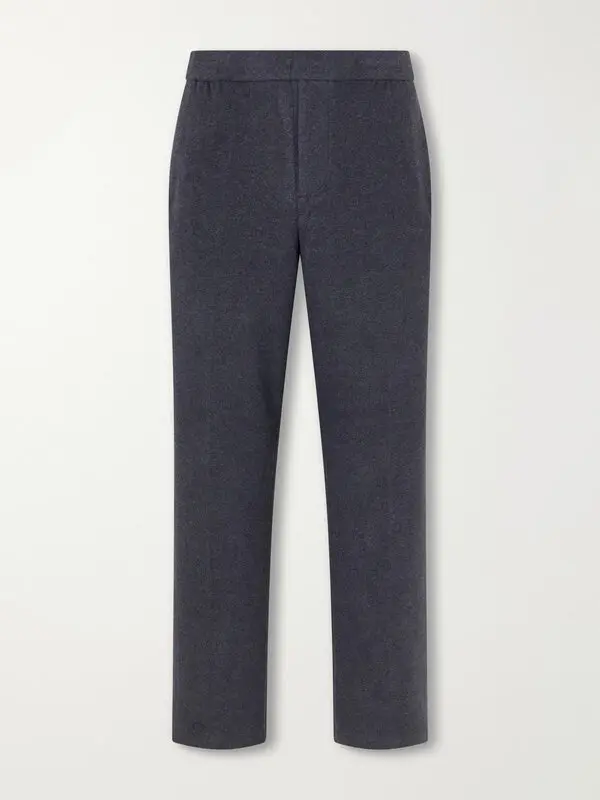 JAMES PERSE Straight-leg Cotton-blend Felt Suit Trousers - Gray