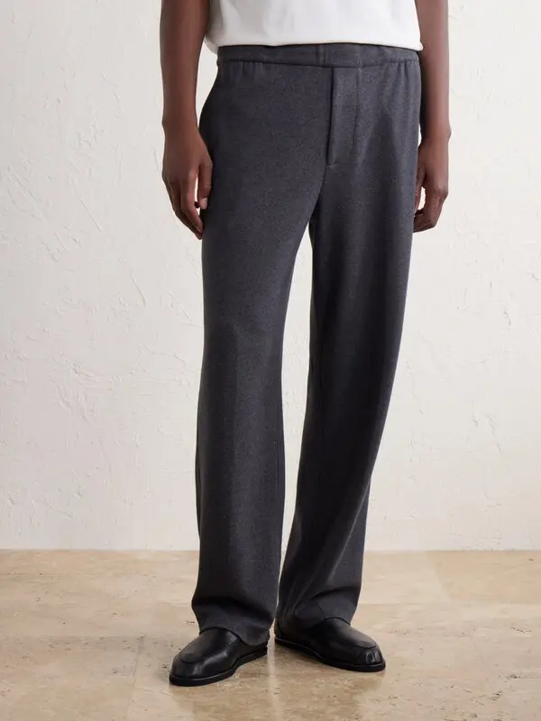 JAMES PERSE Straight-leg Cotton-blend Felt Suit Trousers - Gray