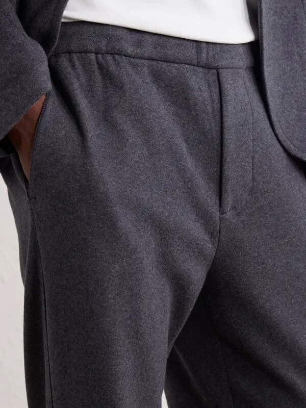 JAMES PERSE Straight-leg Cotton-blend Felt Suit Trousers - Gray