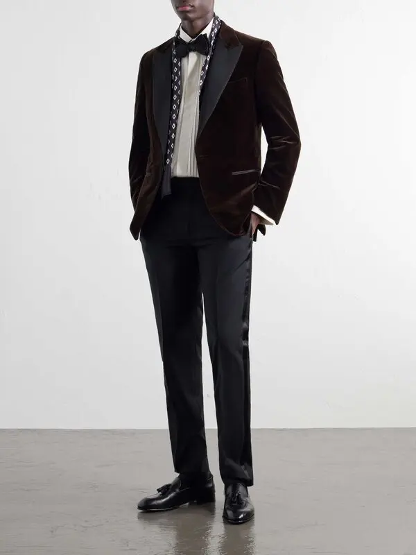 Zegna Satin-trimmed Cotton-velvet Tuxedo Jacket