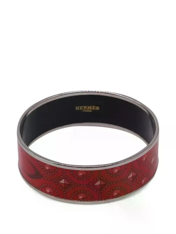 Hermès Enamel Bangle Bracelet - Silver