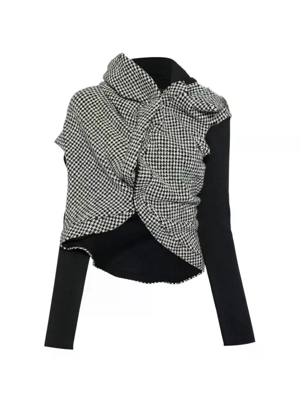 Junya Watanabe Houndstooth-pattern Draped Jacket