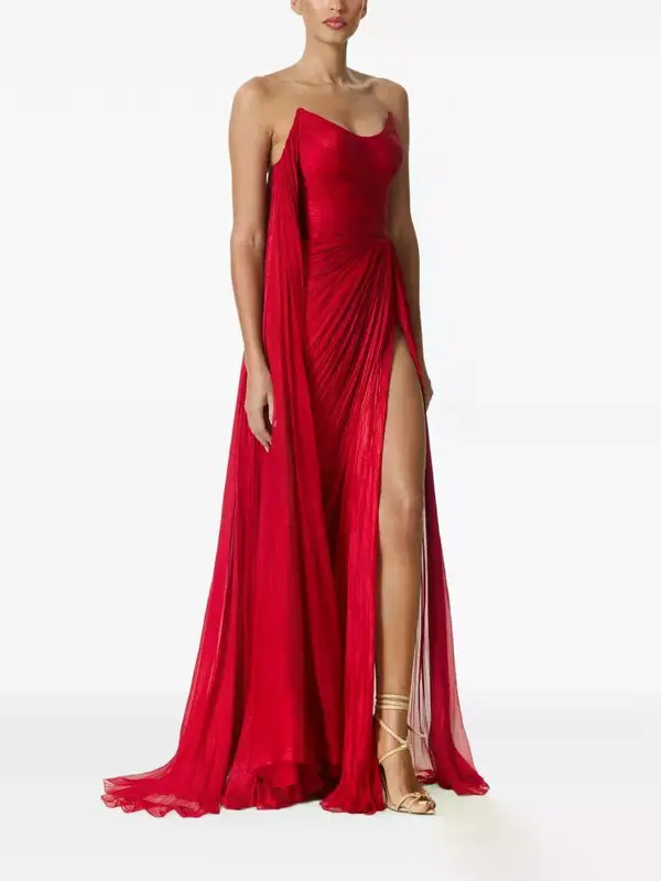 IRIS SERBAN Amaris Draped Silk Gown