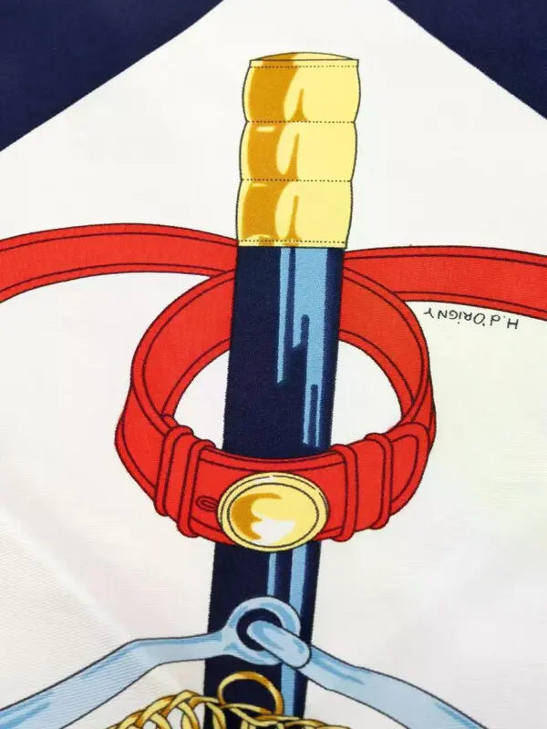 Hermès 20th Century Eperon D Or Silk Scarf 90 Scarves