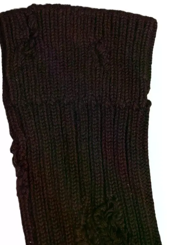 Dolce & Gabbana Distressed Ribbed-knit Socks
