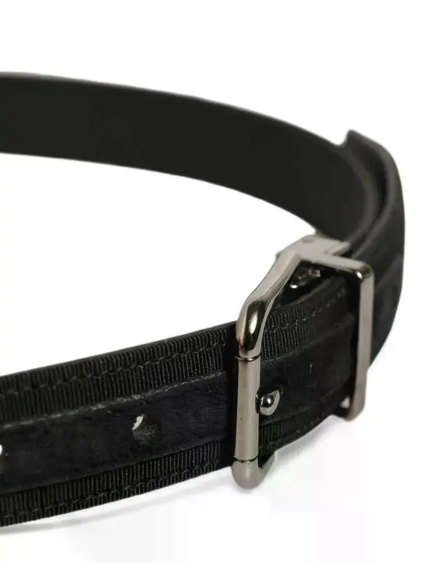 Dolce & Gabbana Grosgrain-trim Leather Belt