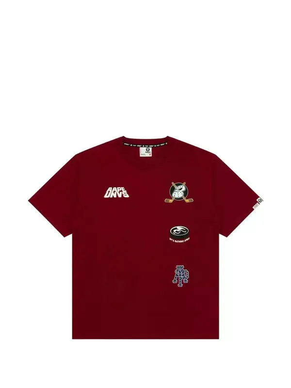 AAPE BY *A BATHING APE Moonface Logo-print T-shirt - Black