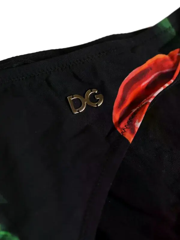 Dolce & Gabbana Floral-print Side-tie Bikini Bottoms