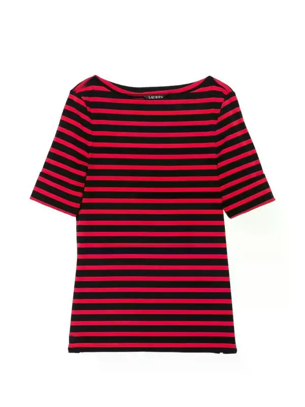 Ralph Lauren Striped Boat-neck T-shirt - Black