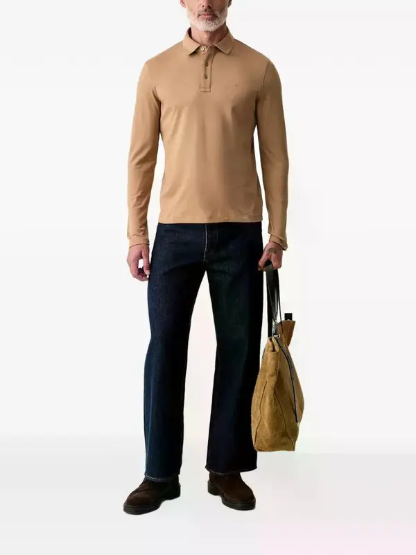 Michael Kors Long-sleeved Polo Shirt In Cotton