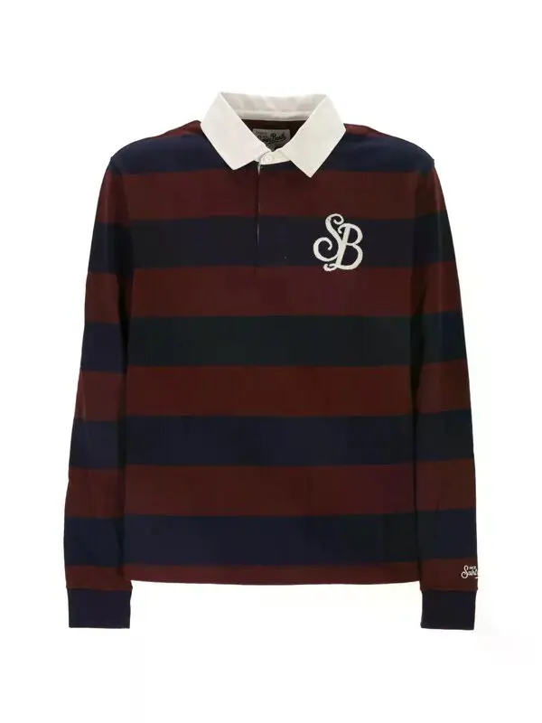 MC2 SAINT BARTH Striped Embroidered-logo Sweater