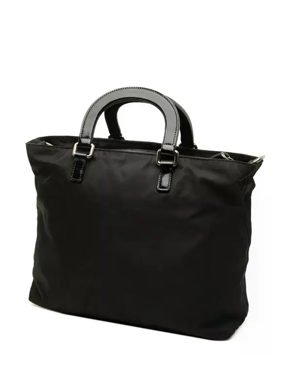 Prada 2010-2026 Tessuto Canapa Logo Satchel