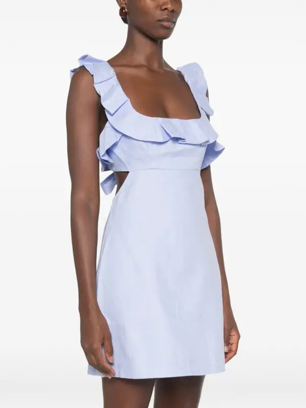 Zimmermann Ruffled Cut-out Mini Dress