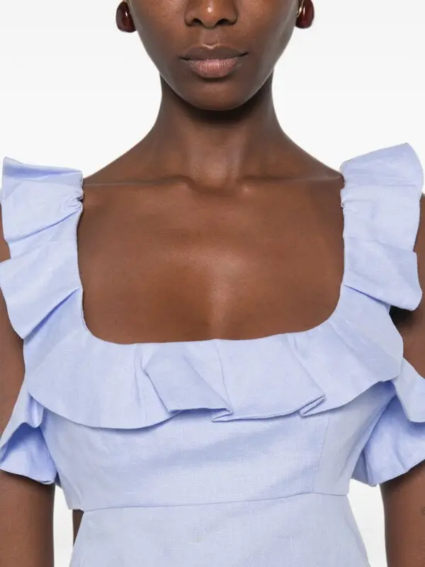 Zimmermann Ruffled Cut-out Mini Dress