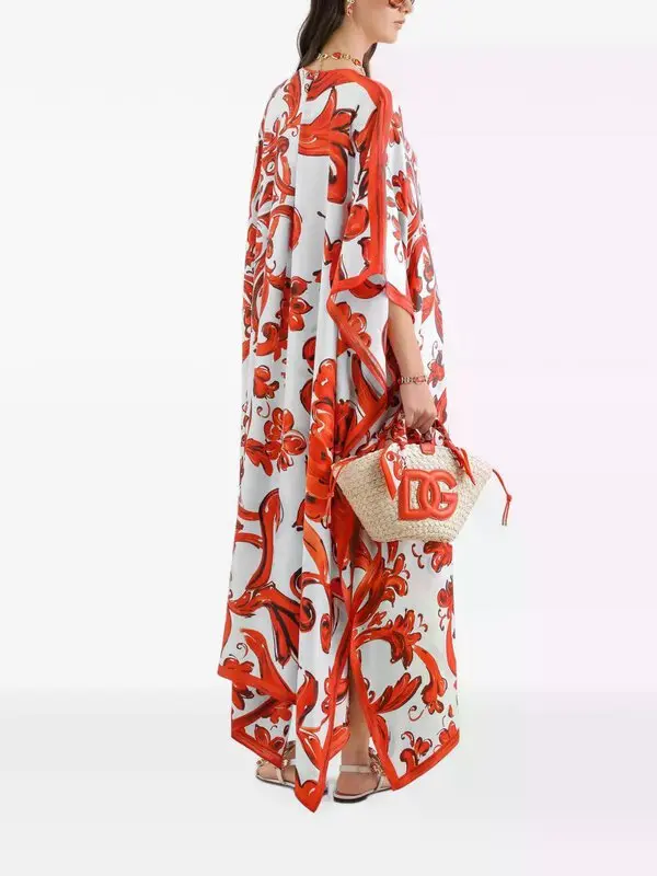Dolce & Gabbana Majolica-print Twill Kaftan Dress