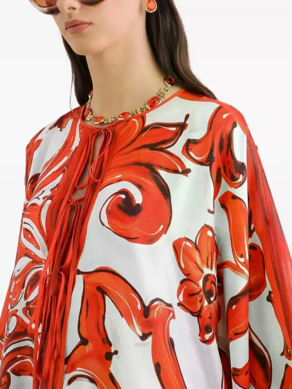 Dolce & Gabbana Majolica-print Twill Kaftan Dress