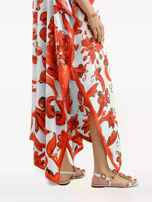 Dolce & Gabbana Majolica-print Twill Kaftan Dress