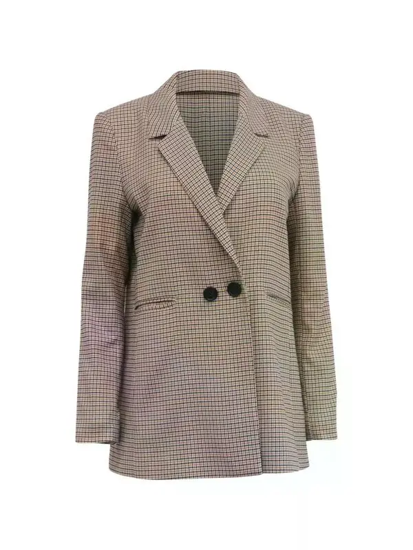 ANINE BING Houndstooth-print Double-breasted Blazer