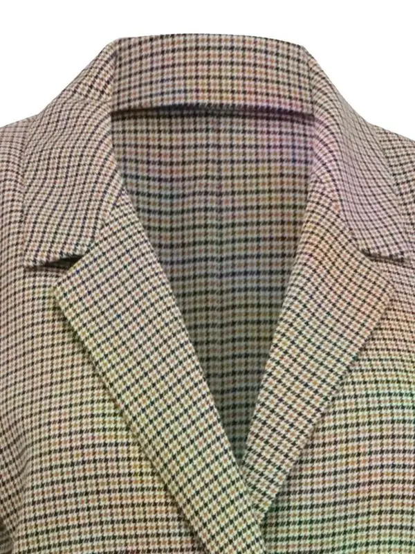 ANINE BING Houndstooth-print Double-breasted Blazer