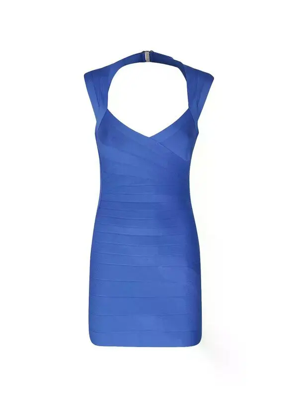 Herve Leger The Jamie Bandage Halterneck Mini Dress - Blue