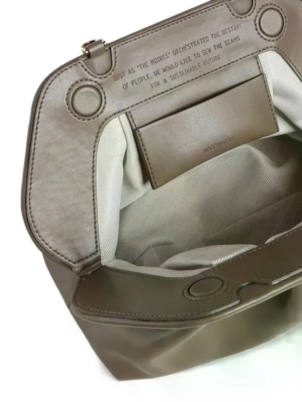 THEMOIRE Medium Bios Ruched Clutch Bag - Neutrals