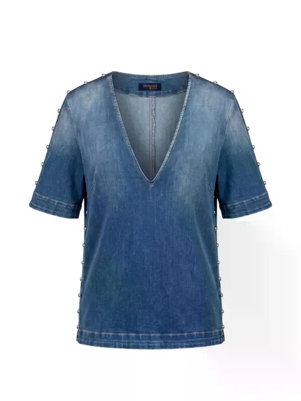 TRUSSARDI Stud-embellished V-neck Blouse