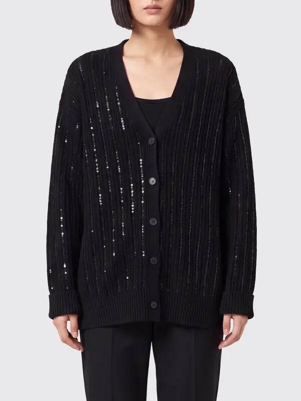 TWINSET Wool Blend Cardigan With Rhinestones