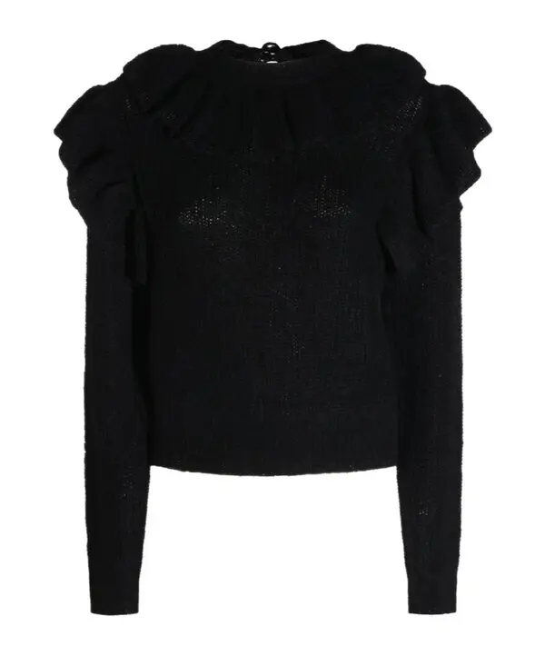 TWINSET Jumper With Lurex Yarn And Ruffles - Black
