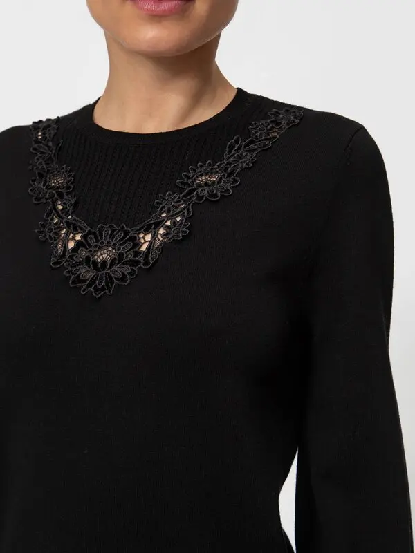 TWINSET Jumper With Macramé Lace Insert