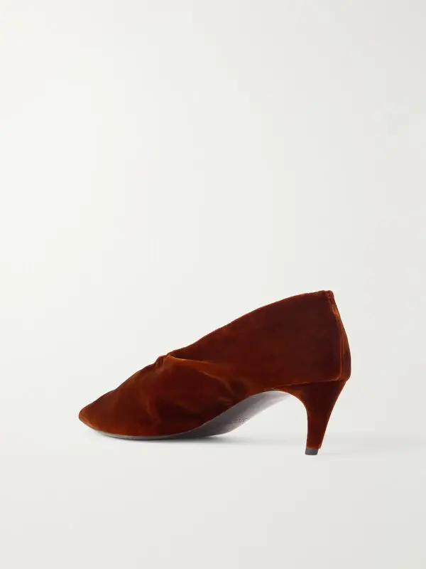 Khaite Miriam 50 Velvet Pumps - Orange