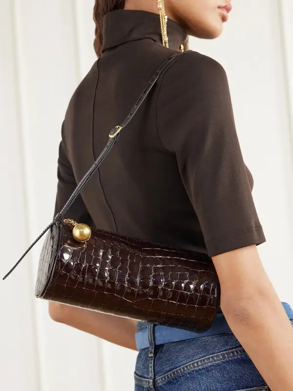 JIMMY CHOO Tube Mini Croc-effect Leather Shoulder Bag