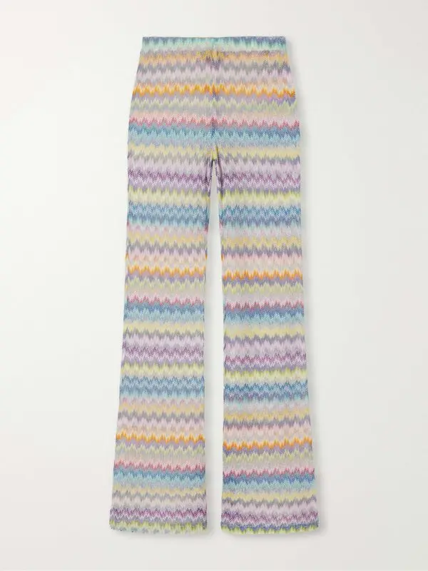 Missoni Striped Crochet-knit Flared Pants