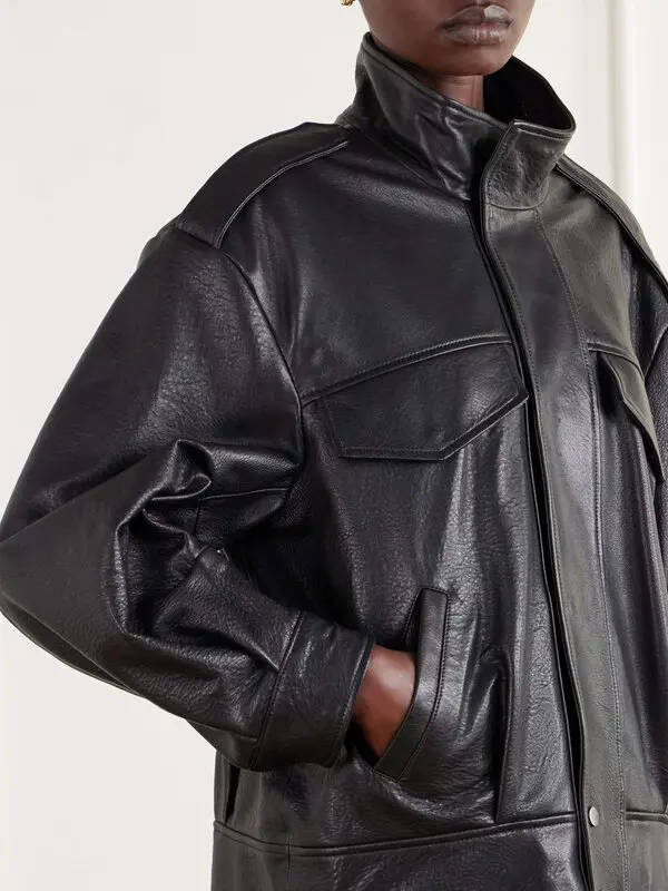 Nour Hammour Nomi Full-grain Leather Jacket