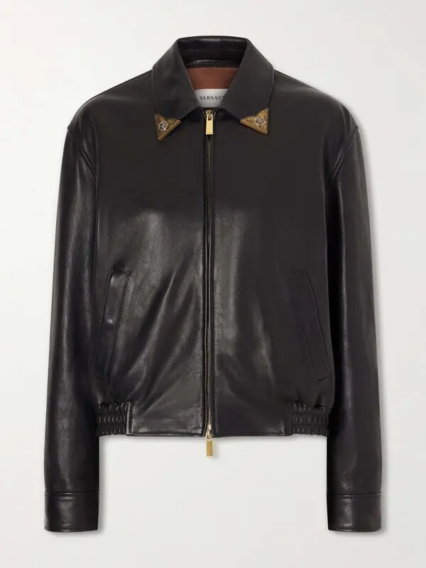 Versace Medusa-embellished Leather Blouson Jacket