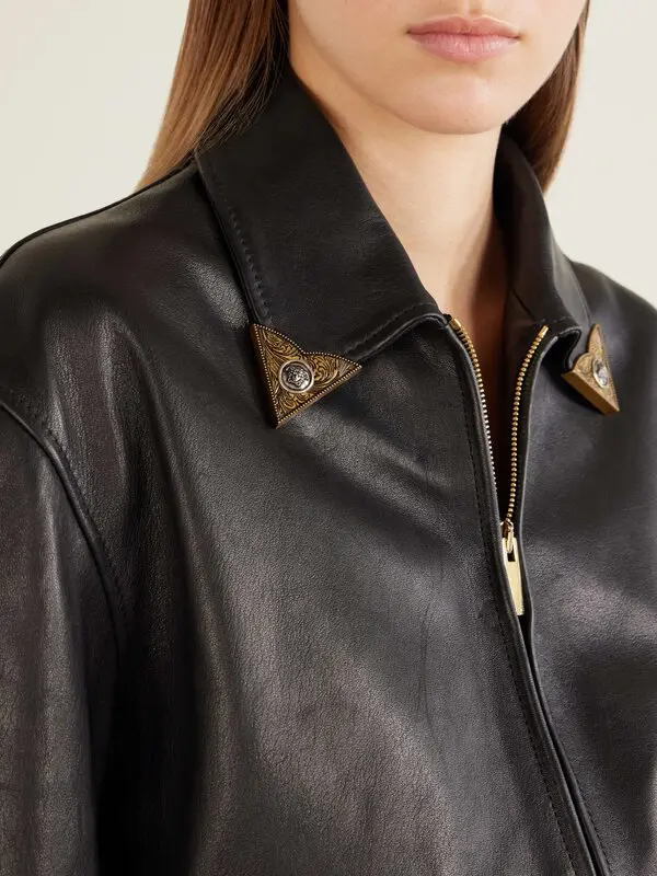 Versace Medusa-embellished Leather Blouson Jacket