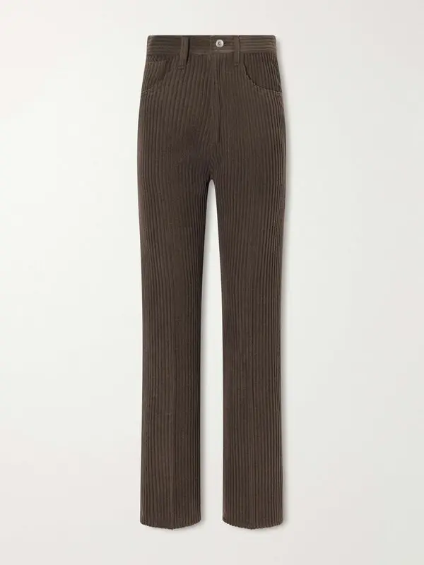 Auralee Wool And Cashmere-blend Corduroy Straight-leg Pants