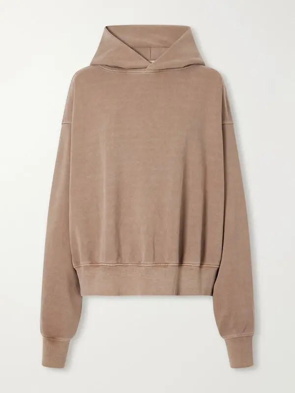 SLVRLAKE Cinch Cotton-jersey Hoodie - Brown