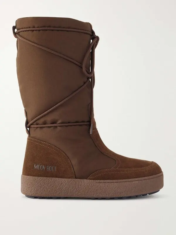 Moon Boot Ltrack Legacy Suede-trimmed Nylon Knee Boots