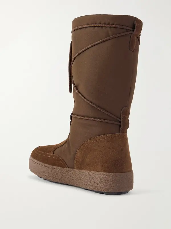 Moon Boot Ltrack Legacy Suede-trimmed Nylon Knee Boots - Brown