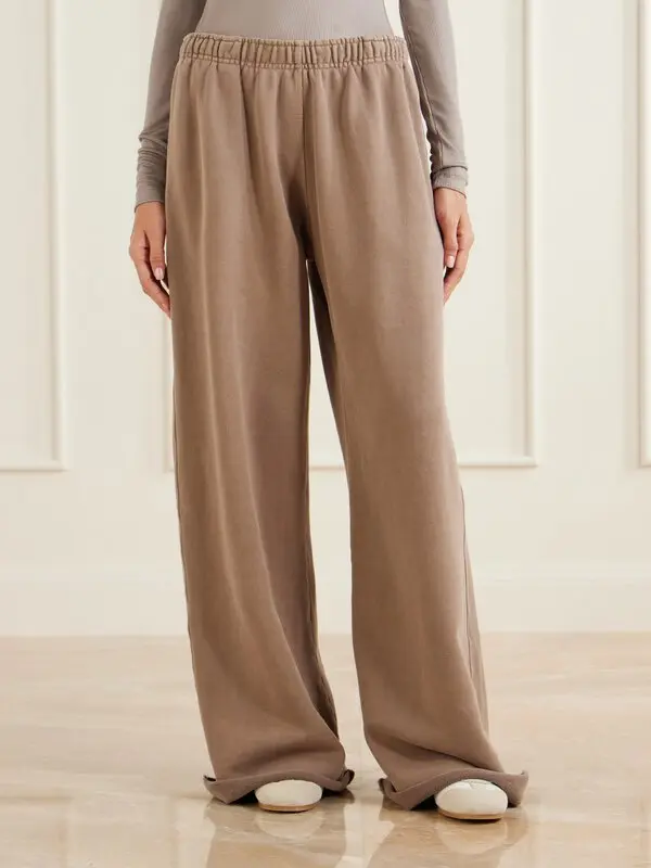 SLVRLAKE Cotton-jersey Wide-legs Sweatpants - Brown