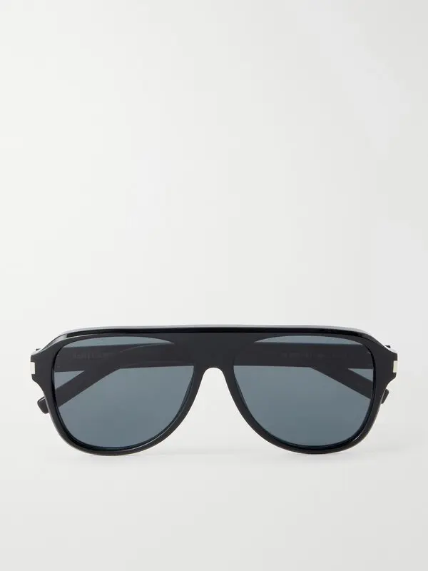 Saint Laurent Sl 970 Aviator-style Acetate Sunglasses - Black