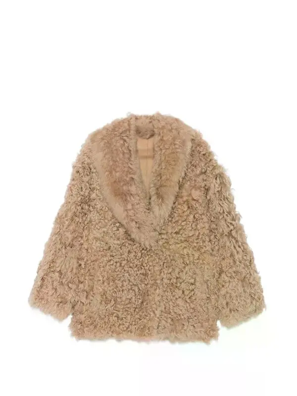 BLANCHA Shearling-effect Lapel Coat