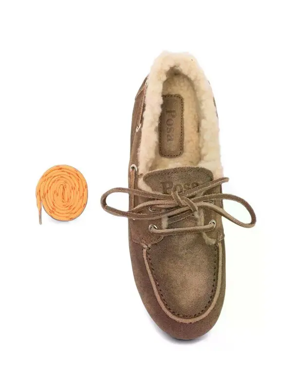 POSA Shearling Suede Loafers