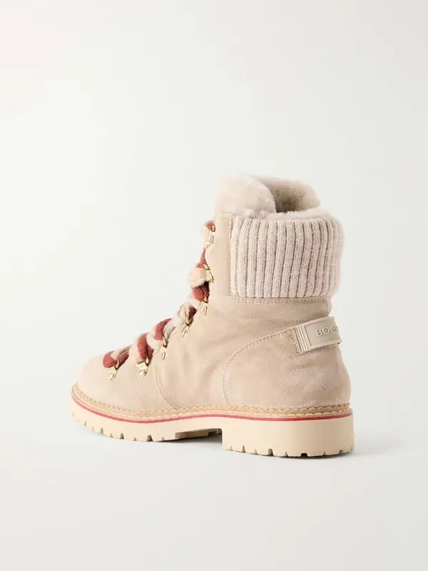 Bogner Andermatt Suede And Shearling-trimmed Ankle Boots
