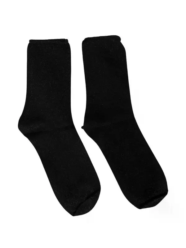 Dolce & Gabbana Glitter-effect Mid-calf Socks - Black