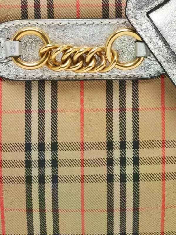 Burberry 1983 Small Knight Check Satchel Bag - Neutrals