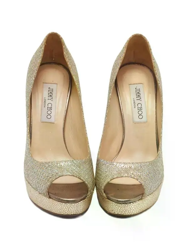 JIMMY CHOO Crown Peep-toe Platform Pumps