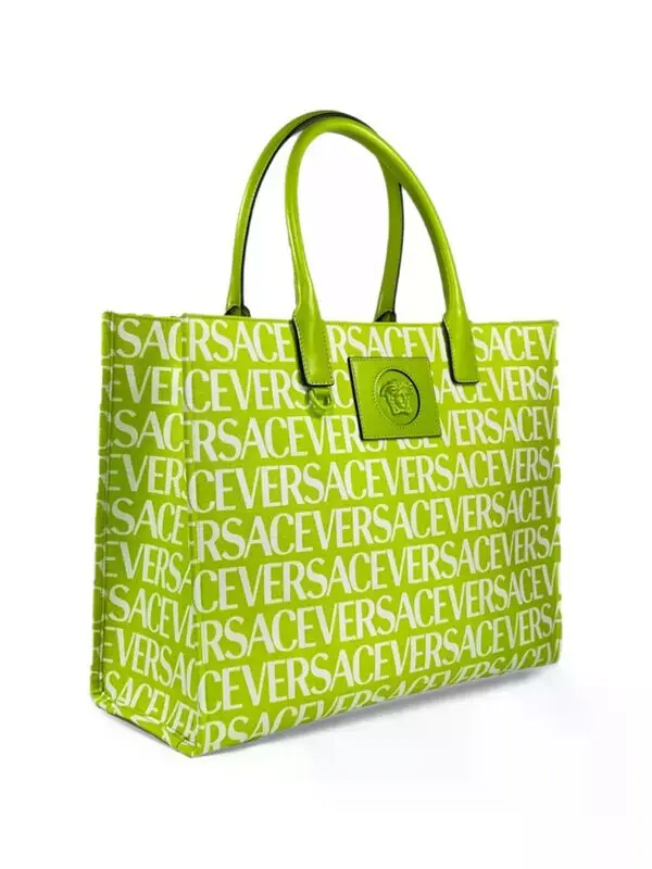 Versace Large Medusa Logo-print Tote Bag - Green